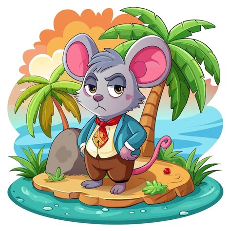 Fancy Mouse Upset Rests Island Vector Premium Ai Generated Vector