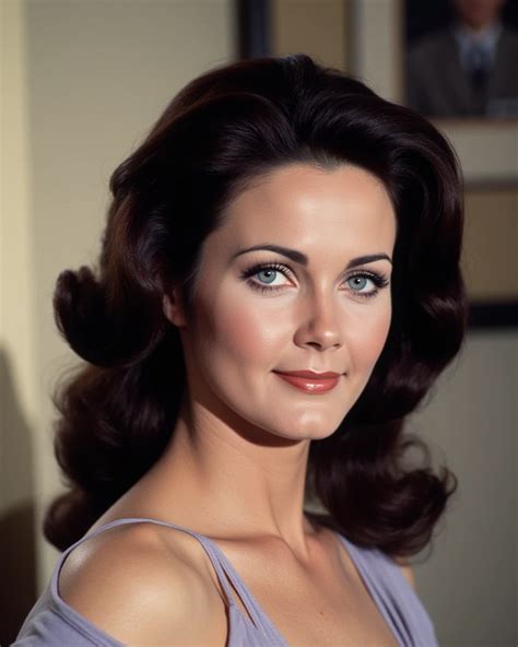 Gorgeous Very Young Lynda Carter Looking Down Hairstyle Middle Parted