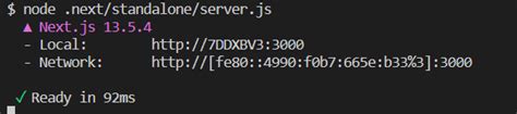 next js output standlone local server stack overflow