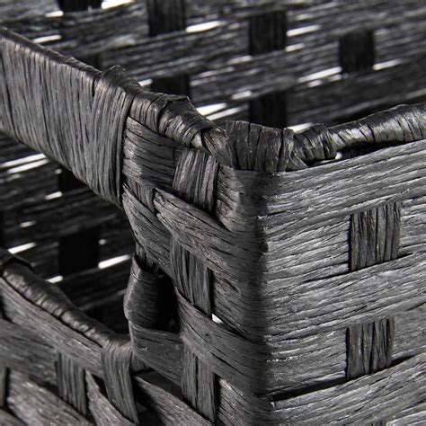 Black Paper Rope Rectangle Storage Basket Small