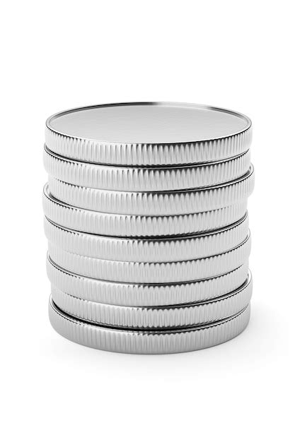 Premium Photo Nickel Coin Stack Isolated 3d Rendering