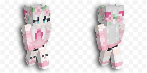 Cute Pink Flower Girl Minecraft Skin