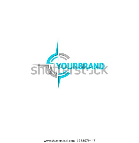 Abstract Half Compass Vector Logo Stock Vector Royalty Free