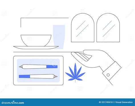 Ordering Pre Rolled Joint Isolated Cartoon Vector Illustrations Stock Vector Illustration Of