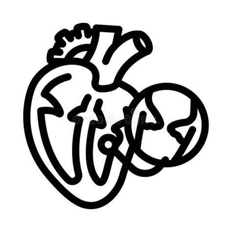 Endocarditis Cardiology Disease Line Icon Vector Illustration Stock