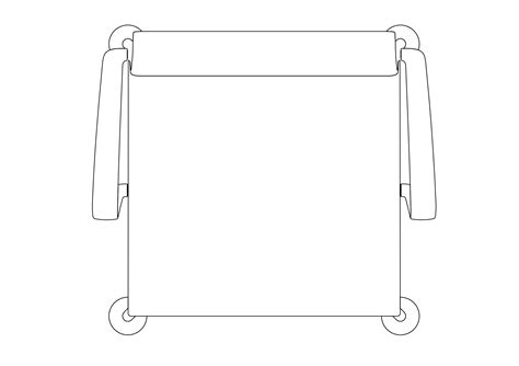 Lounge Style Office Chair Top View Cad Block Free Dwg