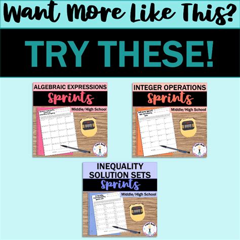 Slope Intercept Form Of A Line Timed Math Drills For Fluency Sprints Editable Light Bulb