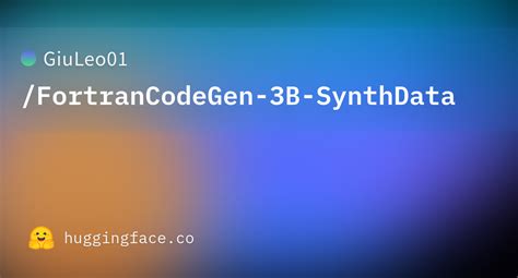 Giuleo01 Fortrancodegen 3b Synthdata · Hugging Face