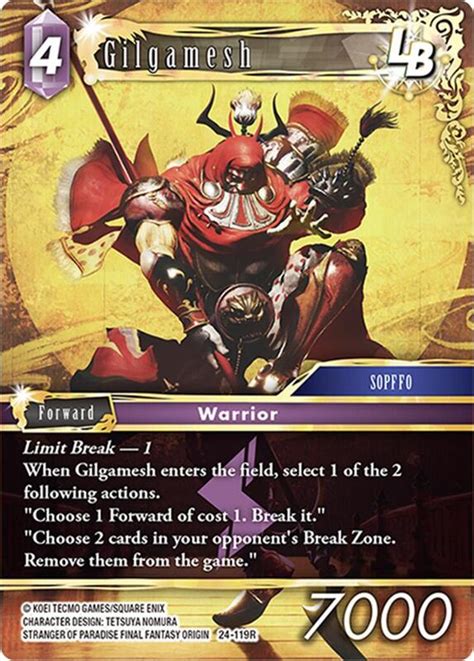 Gilgamesh Hidden Legends Final Fantasy Tcg