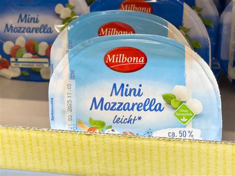 Mini Mozzarella Cheese Packaging In Grocery Store Display Editorial