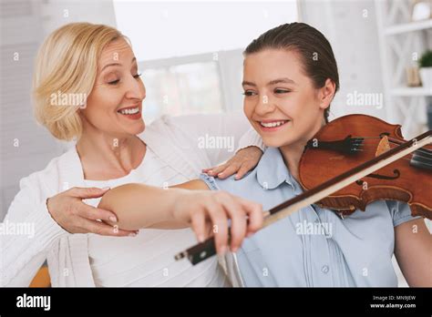 Attractive Blonde Teaching Her Student Stock Photo Alamy