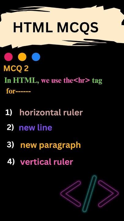Html Basic Mcqs 🧑‍💻 📝ytshorts Ytshortsvideo Ytviral Coding Youtubeshorts Youtube
