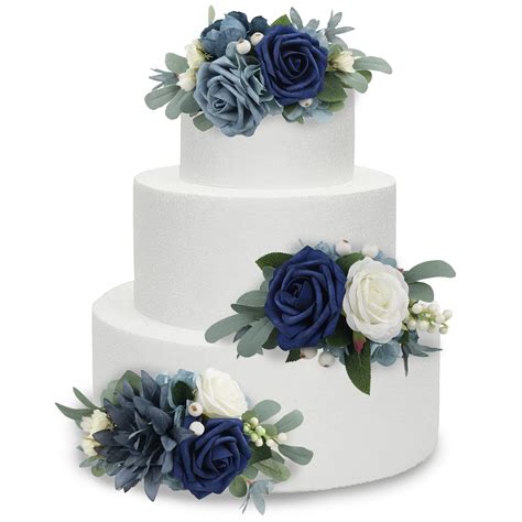 Blue Flower Wedding Cake