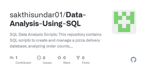 Github Sakthisundar01data Analysis Using Sql Sql Data Analysis Scripts This Repository