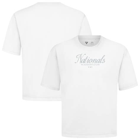 Mens Washington Nationals Levelwear White Ethereal Oversized Luxe Signature Knit T Shirt