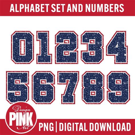 Varsity Alphabet Set Png Glitter College Letters And Numbers Sports