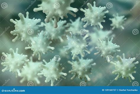 Colony Of Microorganisms Under The Microscope Germs And Viruses In Humans Cell Research Stock