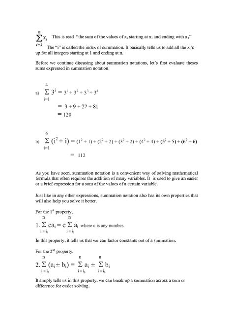 Solution Precalculus Summation Notation Studypool