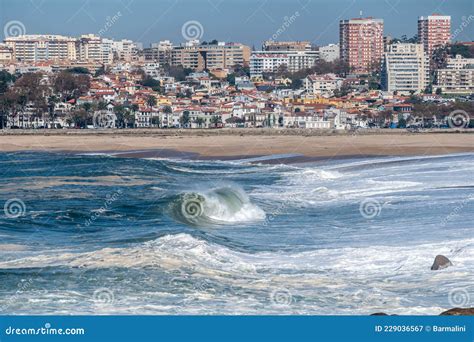 Atlantic Ocean Coast Near Porto And View On Foz Do Douro Stock Image