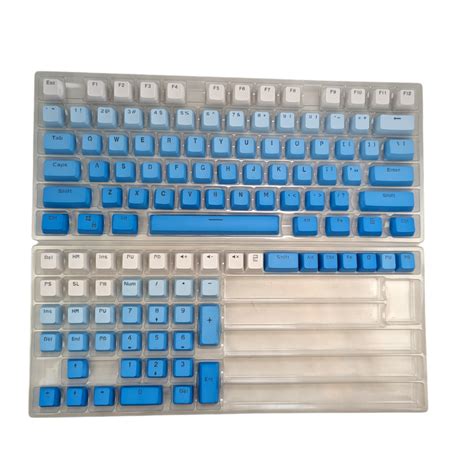 Blue Sky Color Rainbow Pbt Oem Keycap Set Rgb Shine Through Thock King