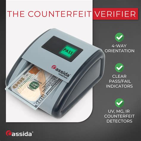 Cassida Instacheck Counterfeit Detector Money Checker With Uv Mg Ir
