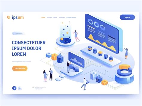 배너 템플릿에 대한 데이터 시각화 개념 프리미엄 벡터