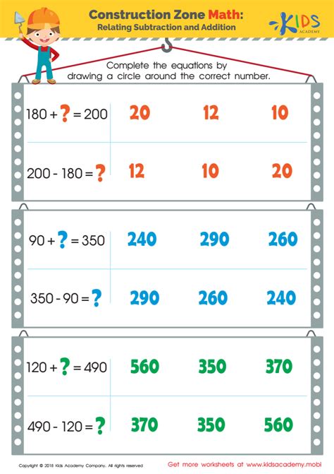 Free Construction Math Worksheet Download Free Construction Math
