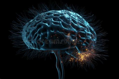 Human Brain With A Neural Network Of Synapses Lighting Up Generative