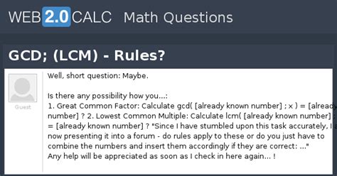View Question GCD LCM Rules