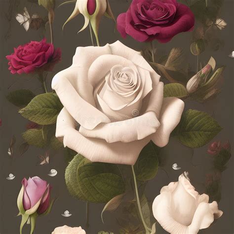 Flower Draw Seamless Abstract Pattern Floral Random Background Stock Illustration