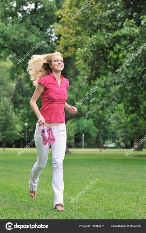 Barefoot Running On Grass