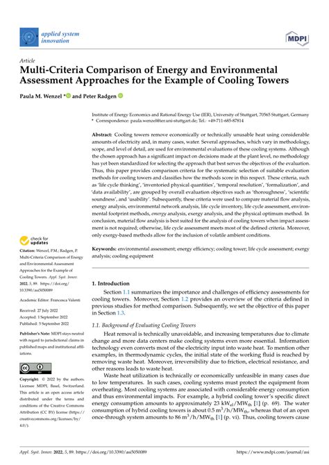 Pdf Multi Criteria Comparison Of Energy And Environmental Assessment