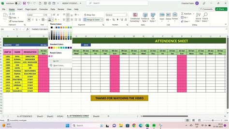 automatic attendence sheet youtube