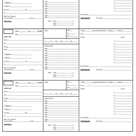 Shift Worksheet Nursing Etsy