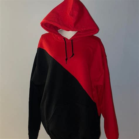 Red And Black Hoodies Etsy