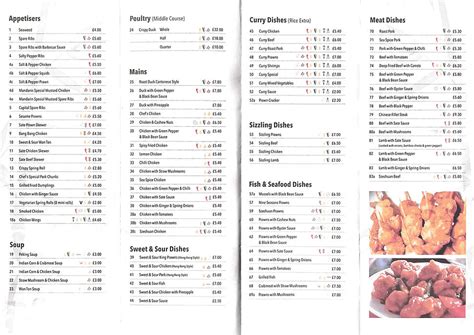 Menu Mandarin Chef