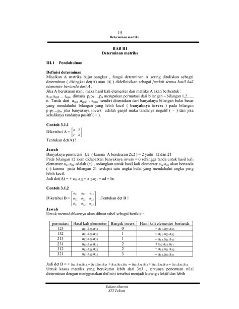 Determinan Matrix Pdf