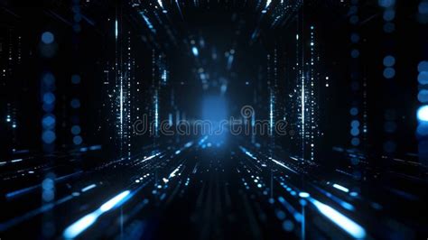 Json Futuristic Dark Themed Slide Deck Background With Blue Tones And Digital Circuitry Design