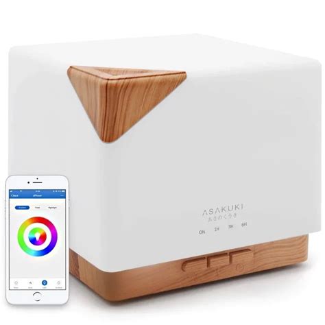 Asakuki Cube Light Wood Smart Wifi Essential Oil Diffuser Reviews Au