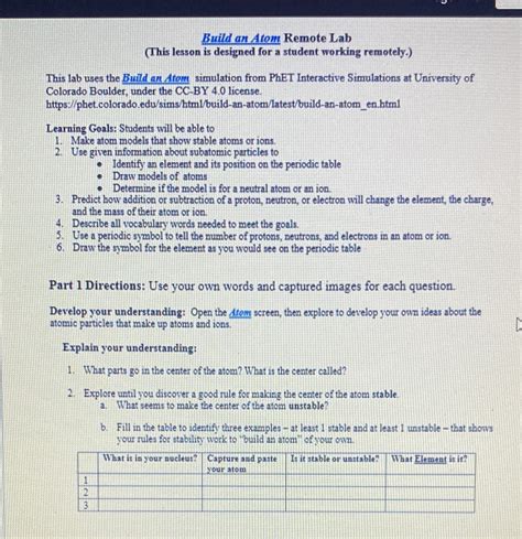 Solved Build An Atom Remote Lab This Lesson Is Designed For A Babe Course Hero