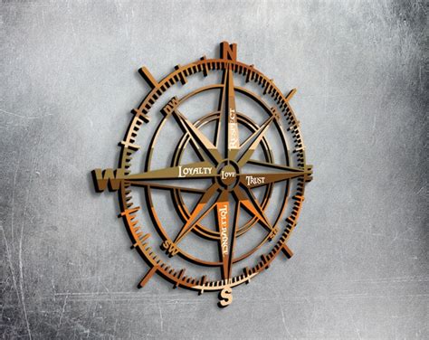 Compass Wood Wall Art Compass Wall Decor Nautical Wall Art Wood
