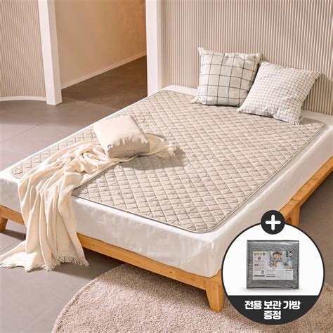 곰표한일전자 곰표한일 Emf 전자파 안심 탄소매트 전기장판 전기요 베이지 그레이 퀸더블 분리난방 위시버킷