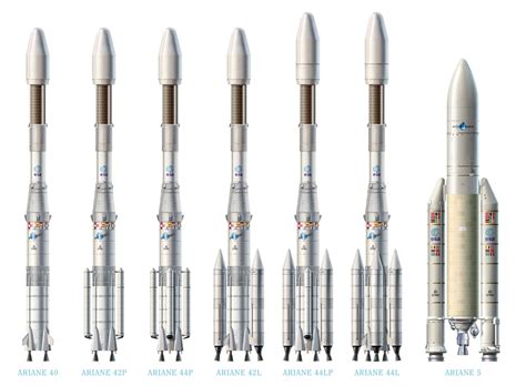 Esa Ariane 4 And Ariane 5 Launchers Artist View