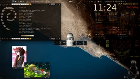 I3 Gaps Debian Andand Conky With Ascii Art Runixporn