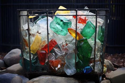 Broken Glass In A Recycling Container Stock Illustration Illustration