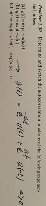 Solved Determine And Sketch The Autocorrelation Functions Of Chegg
