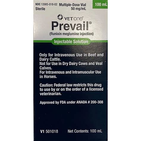 Vetone Prevail Flunixin Meglumine Injection 100 Ml At Tractor Supply Co