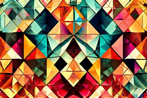 Digital Collage Geometric A Collage Of Geometric Shapes And Patt Stock Illustration