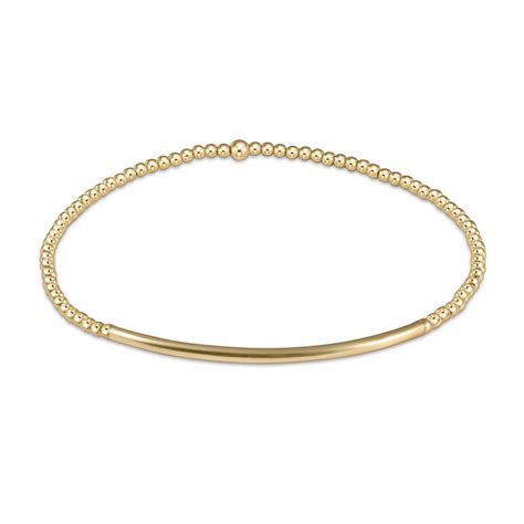 Classic Gold 2mm Bliss Bar Bead Bracelet Lucy Rose