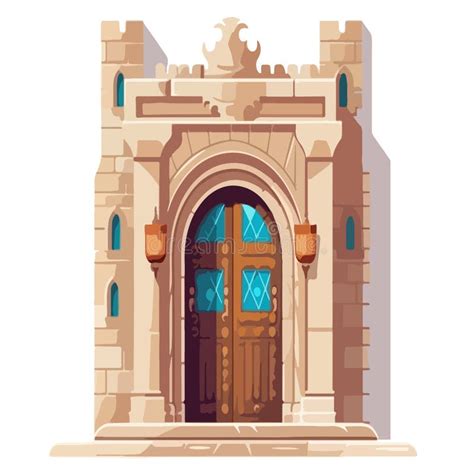 Porta Medieval Para A Ilustração De Castelo Ilustração Do Vetor